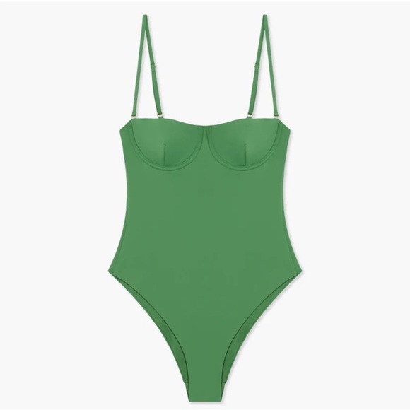 WeWoreWhat | Swim | Weworewhat Balconette One Piece Palm Green Large ...